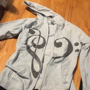 Tops | Music Note Hoodie | Poshmark